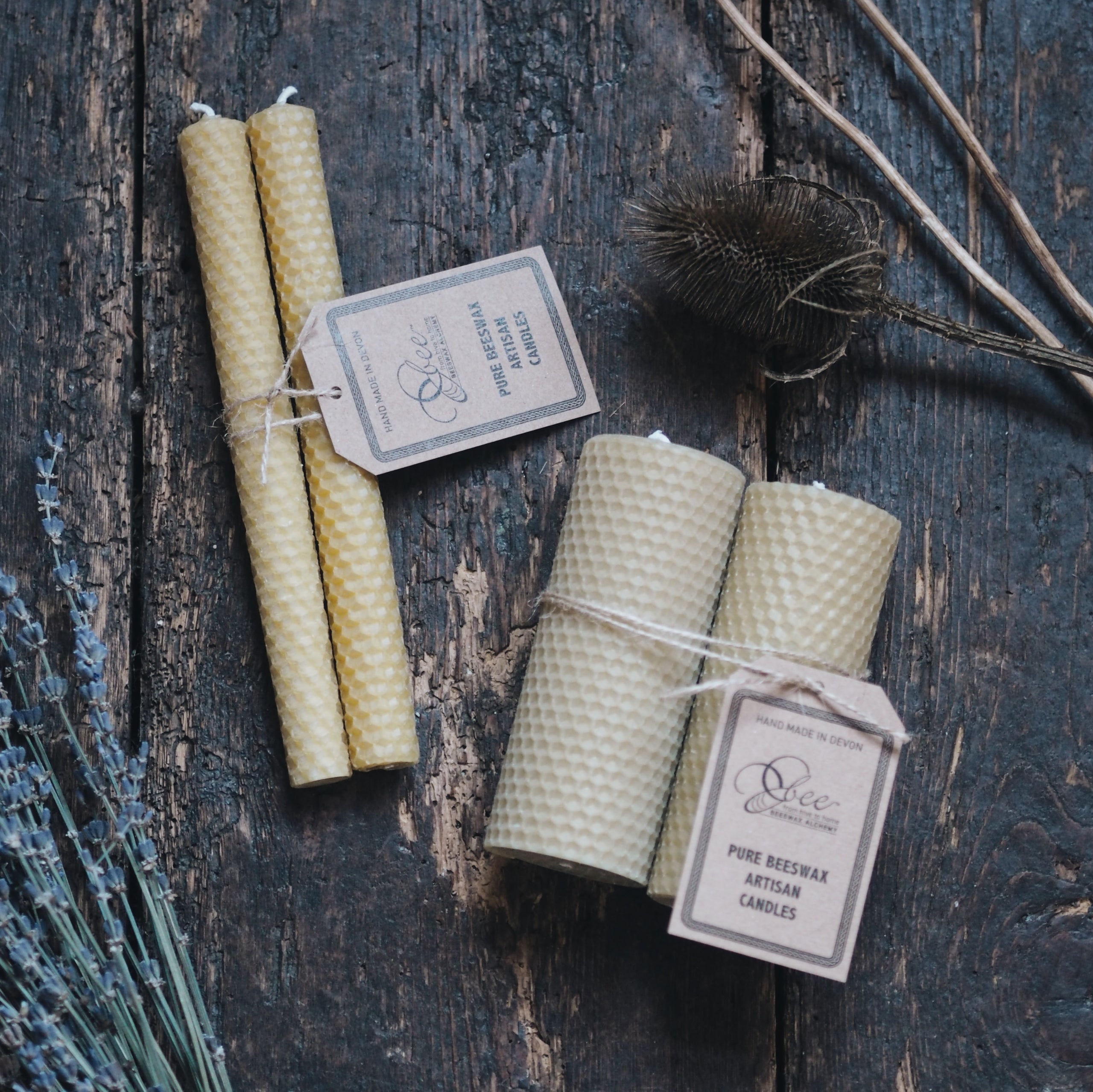 Beeswax Rolled Candles (Set of 2) | BRAMBLE & WILD